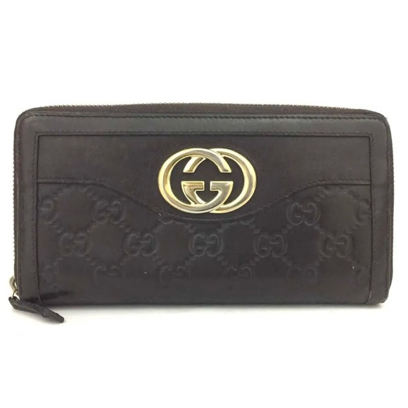 Gucci | Bags | Gucci Guccissima Interlocking G Leather Zip Long Wallet ...